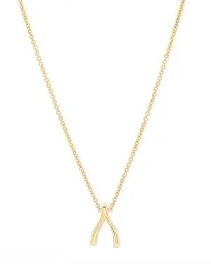 JENNIFER MEYER Jennifer Meyer 18k Yellow Gold Mini Wishbone Pendant Necklace
