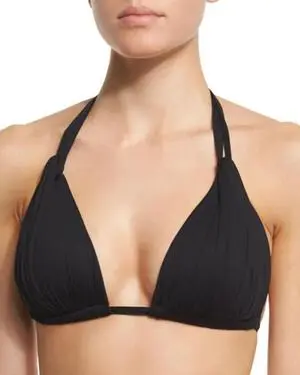 La Blanca Island Goddess Halter Bikini Top - Black