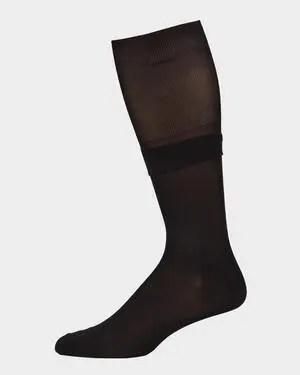 Neiman Marcus Over-calf Silk Dress Socks