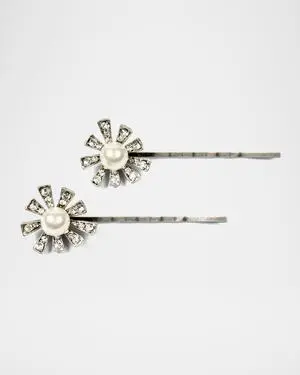 BEN-AMUN Pearly And Crystal Bobby Pins Set