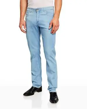 Stefano Ricci Light-wash Slim-fit Denim Jeans - Light Blue