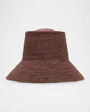 Janessa Leoné Janessa Leone Felix Wide Brim Straw Hat - Dkbrwn