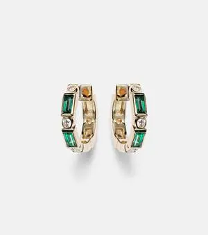 SYDNEY EVAN 14kt Yellow Embellished Huggie Earrings - Gold