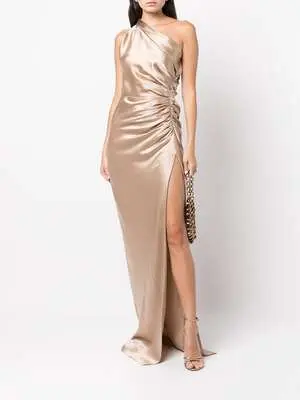 Michelle Mason Asymmetrical Silk Gown - Neutrals