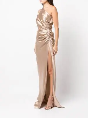 Michelle Mason Asymmetrical Silk Gown - Neutrals