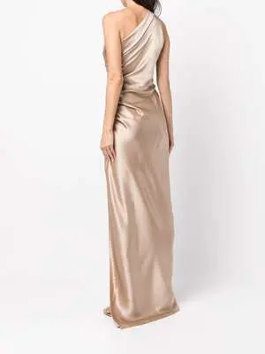Michelle Mason Asymmetrical Silk Gown - Neutrals
