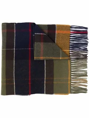 Barbour Plaid-check Print Scarf - Green