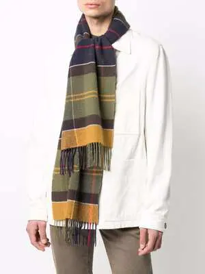 Barbour Plaid-check Print Scarf - Green