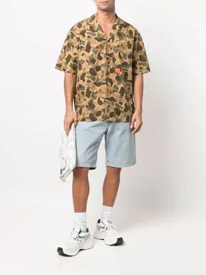 Palm Angels Camouflage-print Short-sleeve Shirt