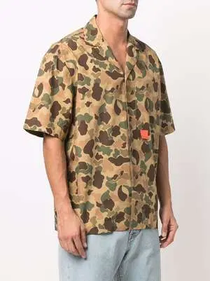 Palm Angels Camouflage-print Short-sleeve Shirt