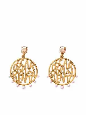 Oscar De La Renta Logo Hoop Earrings