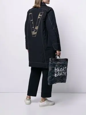 PORTS V Logo-appliqué Denim Overcoat