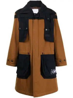 PORTS V Panelled Hooded Raincoat