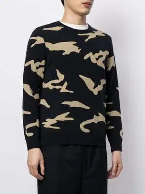 PORTS V Camouflage-pattern Wool Sweater