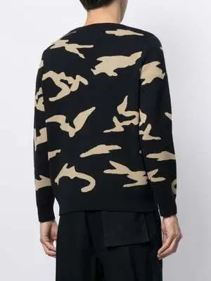 PORTS V Camouflage-pattern Wool Sweater