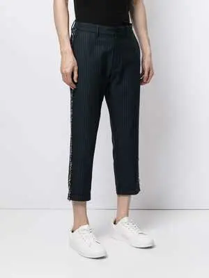 PORTS V Frayed-edge Cropped Trousers