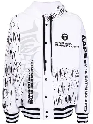 AAPE BY *A BATHING APE Graphic-print Hoodie - White