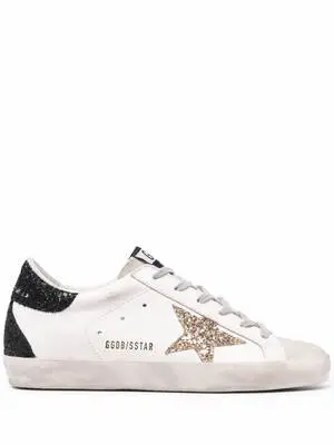 GOLDEN GOOSE Super-star Nappa Leather Trainers With Glitter Accents