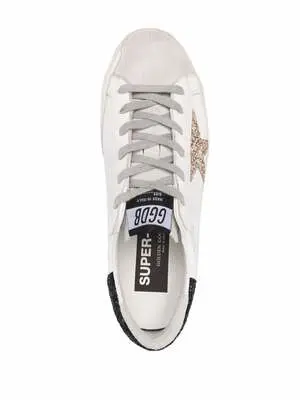 GOLDEN GOOSE Super-star Nappa Leather Trainers With Glitter Accents