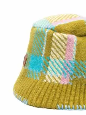 ADER ERROR Checked Knitted Bucket Hat