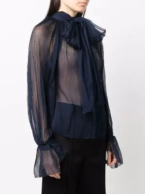 ATU BODY COUTURE Sheer Blouse - Blue