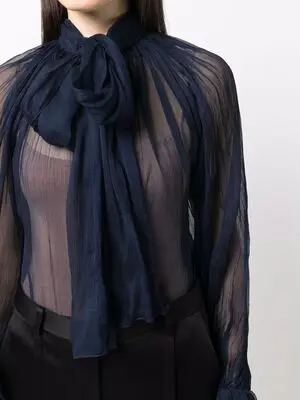 ATU BODY COUTURE Sheer Blouse - Blue