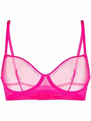 MAISON CLOSE Corps À Corps Neon Sheer Balconette Bra - Pink