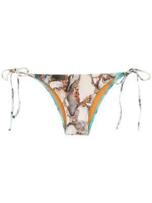 LYGIA & NANNY Thai Marble-print Bikini Bottom - Blue