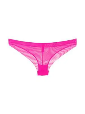 MAISON CLOSE Corps À Corps Neon Semi-sheer Briefs - Pink