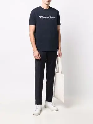 Emporio Armani Tapered-leg Tailored Trousers - Blue