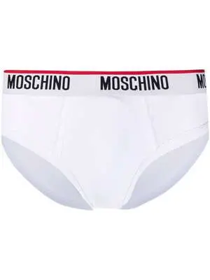 Moschino Logo-waistband Three-pack Briefs - White