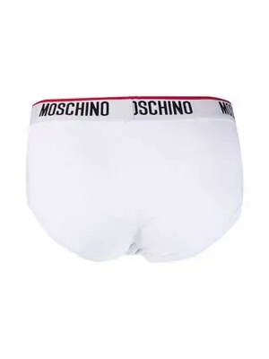 Moschino Logo-waistband Three-pack Briefs - White