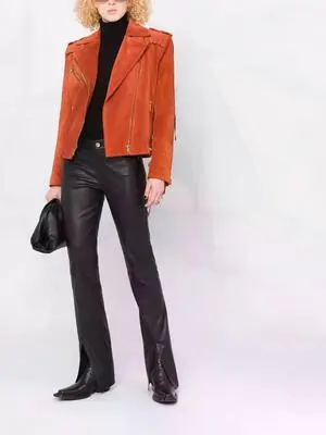 Balmain X Netflix Fringed Suede Asymmetric-zip Biker Jacket