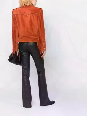 Balmain X Netflix Fringed Suede Asymmetric-zip Biker Jacket