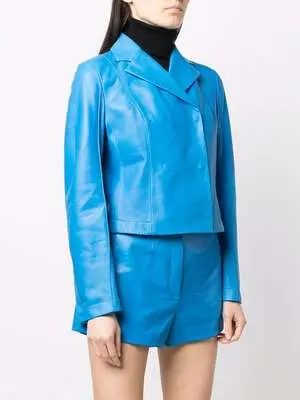 FERRAGAMO Notched-lapel Leather Jacket