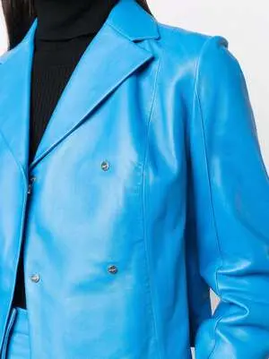 FERRAGAMO Notched-lapel Leather Jacket
