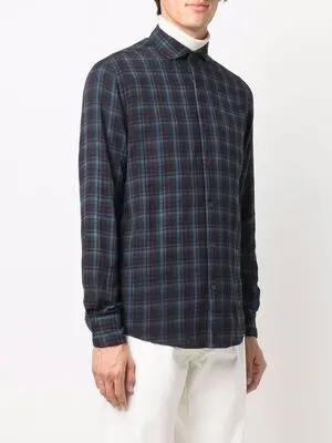 DEPERLU Check-print Long-sleeve Shirt