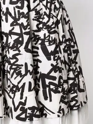 Comme Des Garçons Live Free-print Mid-length Skirt