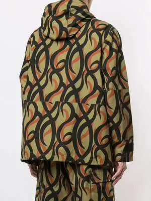 PORTS V Abstract-print Hooded Jacket