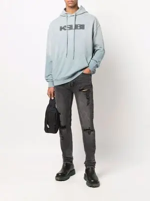 Ksubi Logo-print Cotton Hoodie - Blue