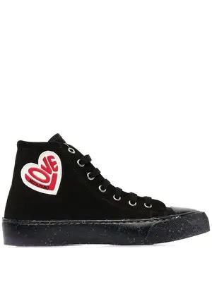 Moschino Logo-patch High-top Sneakers - Black
