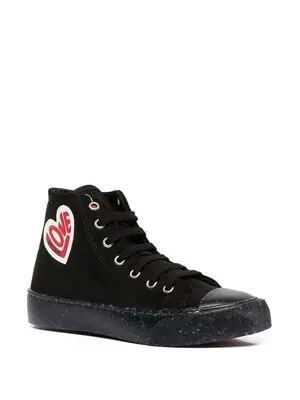 Moschino Logo-patch High-top Sneakers - Black