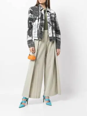 Off-White Panelled Wide Leg Trousers