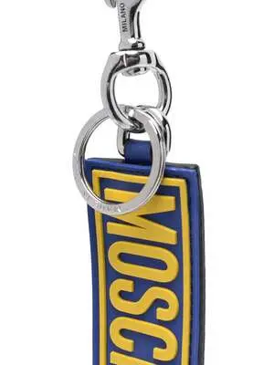 Moschino Logo Print Tag Keyring