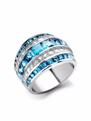 PRAGNELL Platinum Aquamarine And Diamond Ring
