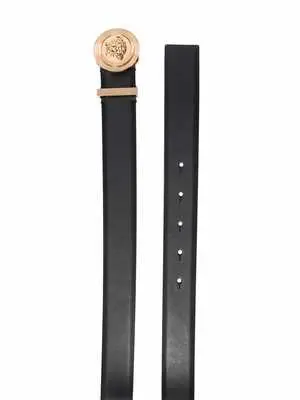 Versace Medusa Biggie Leather Belt - Black