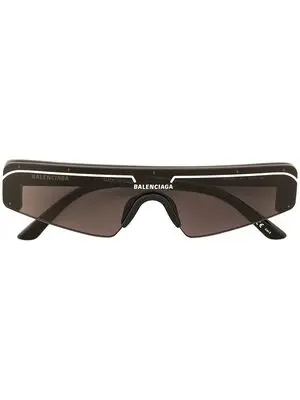 Balenciaga Mask Frame Sunglasses - Black