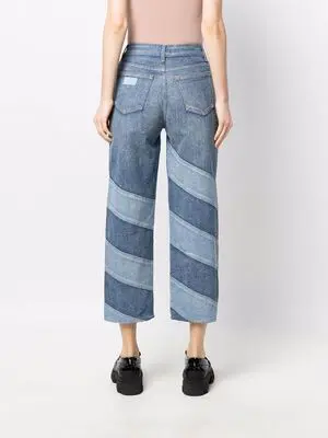 GANNI Diagonal-stripe Denim Jeans