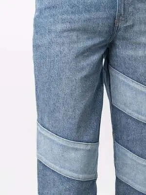 GANNI Diagonal-stripe Denim Jeans