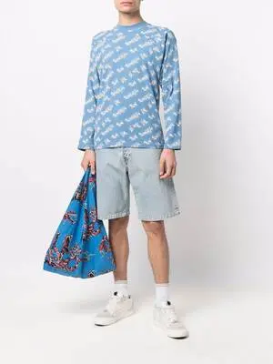 ERL Graphic-print Long-sleeve T-shirt - Blue